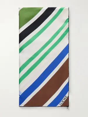 Loewe Striped Silk Scarf - Multi