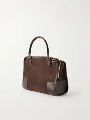 Loewe Amazona 180 Leather-trimmed Suede Tote - Brown