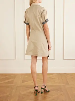 Loewe Asymmetrical Cotton And Silk Gabardine Mini Shirt Dress