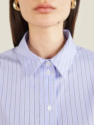 ANINE BING Essie Striped Cotton-poplin Shirt