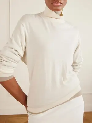 THE ROW Orly Cashmere And Silk-blend Turtleneck
