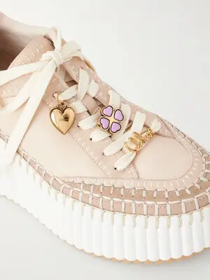Chloé Nama Patchwork Leather Platform Sneakers