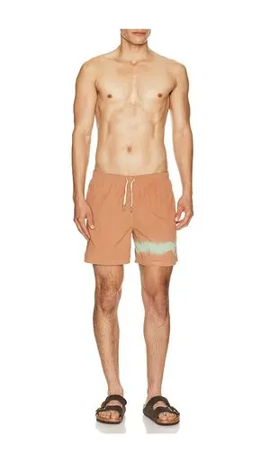 BATHER Madder Blue Overdyed Swim Trunks