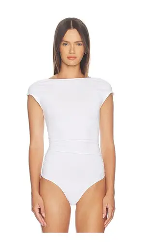 Good American The Open Back Bodysuit - White