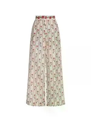 Agua Bendita Tota Quebrada Floral Print Wide Leg Trousers - Neutrals