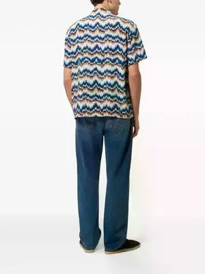 Missoni Zigzag-print Short-sleeve Shirt - Blue