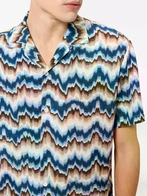 Missoni Zigzag-print Short-sleeve Shirt - Blue