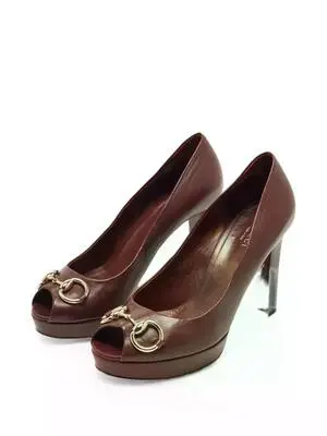 Gucci Horsebit Detail Peep-toe Pumps