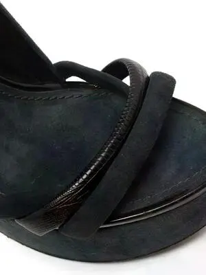 LOUIS VUITTON Tassel Detail Platform Stiletto Sandals - Black