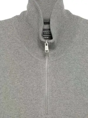 Marc O'polo Cotton High Neck Half-zip Sweater - Grey