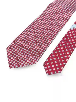 FERRAGAMO Patterned Silk Tie - Red