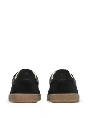 Balmain Swan Smooth Leather And Suede Lace-up Trainers - Black