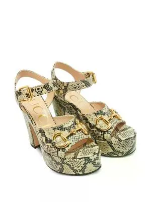 Gucci Horsebit Platform Sandals - Neutrals