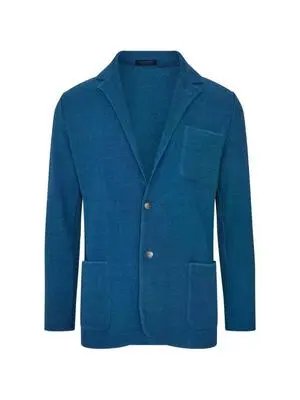 PATRICK ASSARAF Herringbone-knit Single-breasted Blazer