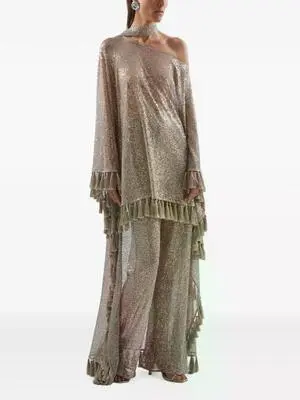 TALLER MARMO Marlene Sequin Trousers - Neutrals