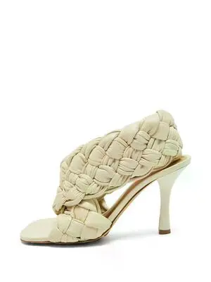 Bottega Veneta Intrecciato Square-toe Stiletto Sandals - Neutrals