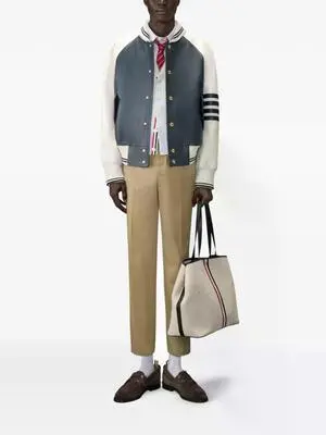 Thom Browne Madras Oxford Striped-armband Shirt - Grey