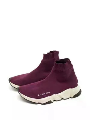 Balenciaga Speed Knitted Slip-on Sneakers - Red