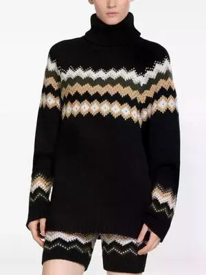 Elie Saab Stud-embellished Knit Turtleneck Sweater - Black