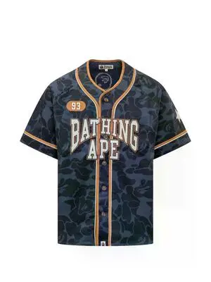 A BATHING APE Solid Camo Logo-print Shirt - Blue