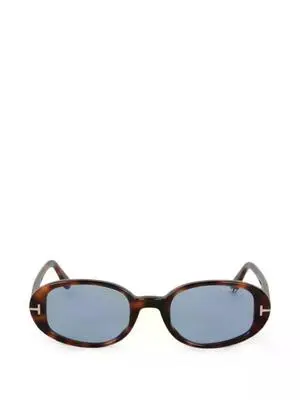 TOM FORD Tortoiseshell-effect Oval-frame Sunglasses - Brown