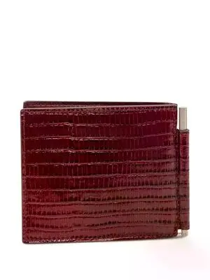 TOM FORD Lizard-effect Money-clip Cardholder - Red