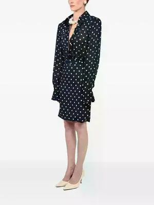 ROWEN ROSE Polka Dot Cropped Shirt