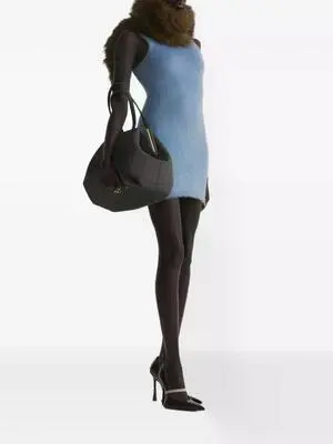 MUGLER Brushed Knit Sleeveless Mini Dress - Blue