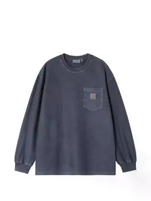 Carhartt Work In Progress Garment-dyed Chest-pocket T-shirt - Blue