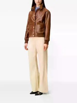 Claudie Pierlot Point-collar Leather Jacket - Brown