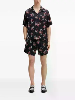 Rhude Floral-print Silk Shirt - Black