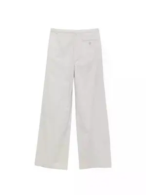 Emporio Armani Logo Embroidered Straight Trousers - Grey