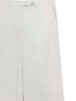 Emporio Armani Logo Embroidered Straight Trousers - Grey