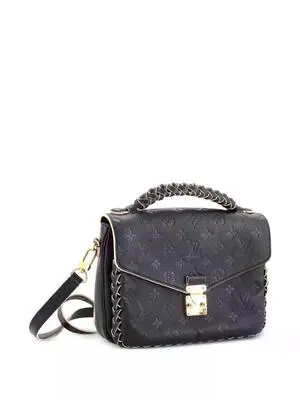 LOUIS VUITTON Pochette Metis Monogram Empreinte Leather Crossbody Bag With Braided Handle