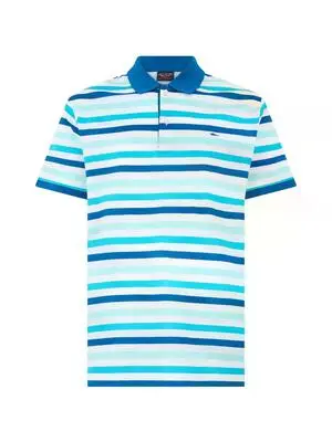 Paul & Shark Striped Cotton Polo Shirt - Blue