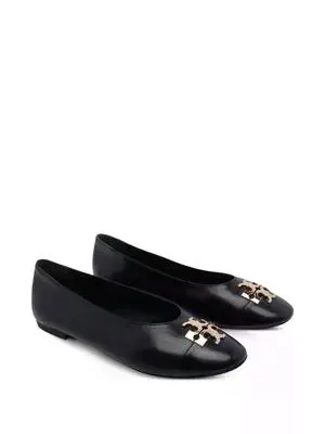 Tory Burch Charlie Logo-plaque Ballet Flats - Black