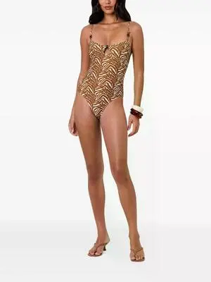 NICHOLAS One-piece Suit With Tortoiseshell Bead Details
