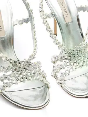 Casadei Julia C-love Crystal-embellished Slingback Sandals