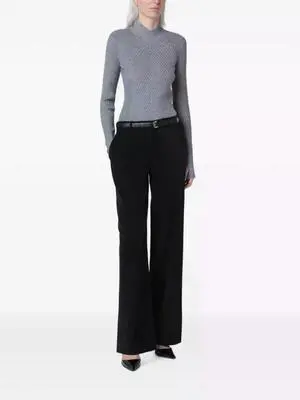 Victoria Beckham Georgia Ribbed-knit Sweater - Grey