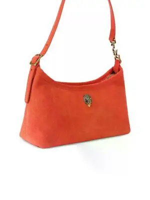 Kurt Geiger Suede Shoulder Bag With Eagle Head Detail - Orange