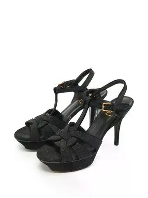 Saint Laurent Tribute Suede Platform Stiletto Sandals