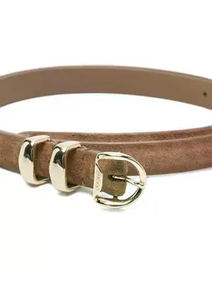 Sandro Suede Metal-loop Belt - Brown