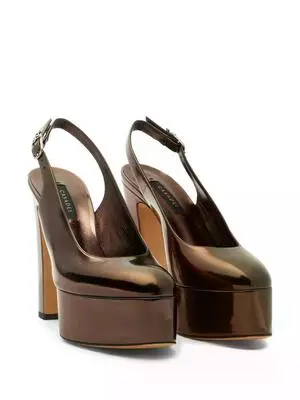 Casadei Patty Platform Interstellar Slingback Pumps - Brown