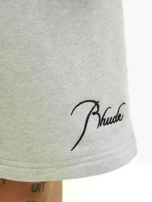 Rhude Logo Embroidered Drawstring Shorts - Grey