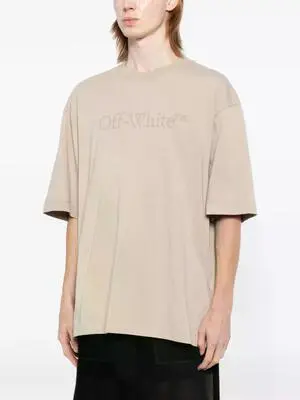 Off-White Logo-print Cotton T-shirt - Neutrals