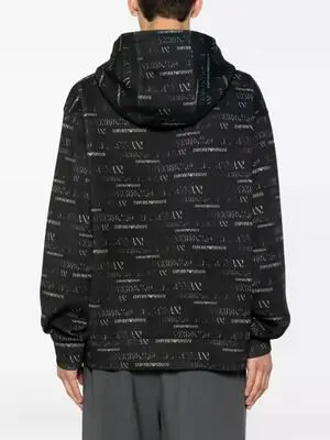 Emporio Armani Logo Pattern Drawstring Hoodie