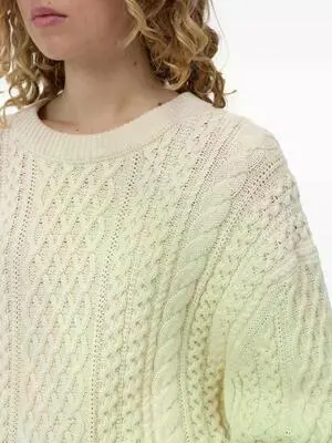 Closed Cable-knit Crew Neck Sweater