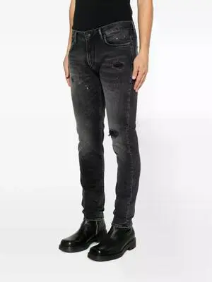 Emporio Armani Distressed Paint-splatter Jeans