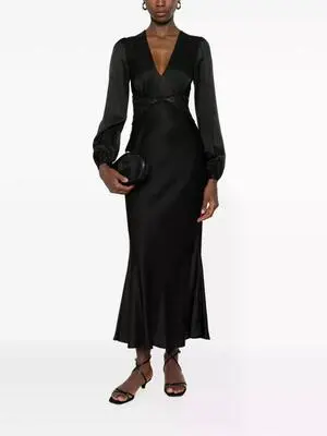 TWINSET Lace-insert Open-back Maxi Dress - Black