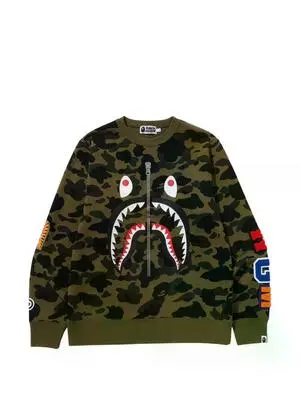 A BATHING APE 1st Camo Shark Sweatshirt - Green